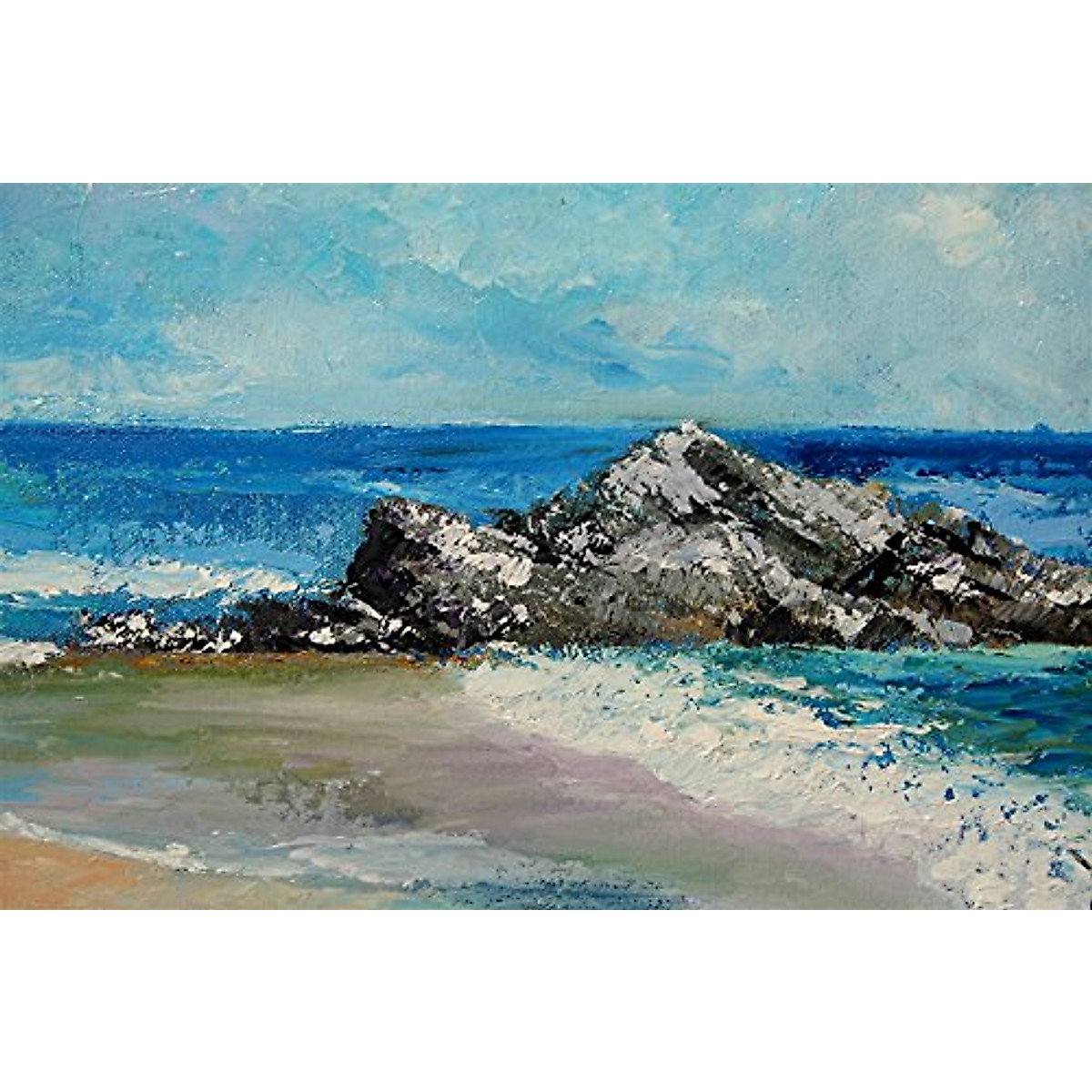 The Beach, Seascape Ocean Shore By Internationally Renown Painter Yary Dluhos