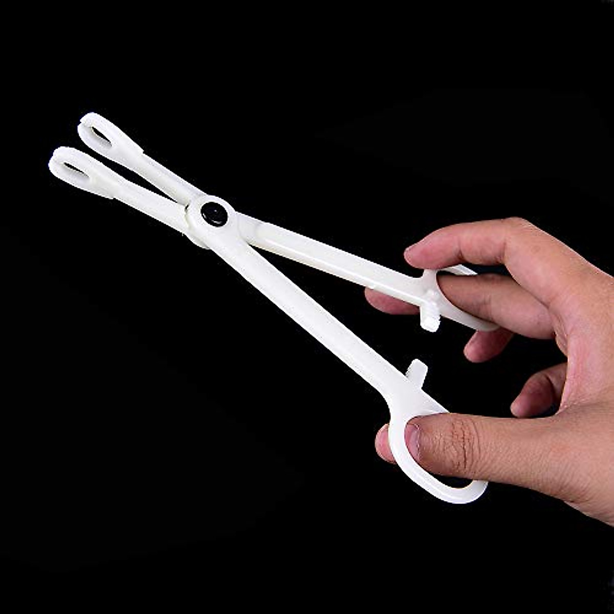 Romlon Piercing Clamps 20Pcs Disposable Plastic Piercing Clamps Including 10Pcs Slotted Piercing Round Forceps and 10Pcs Slotted Piercing Triangle Forceps Ear Nose Piercing Tools Clamps