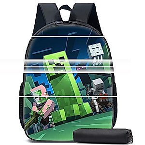 Backpack 16" Game 3D Printed Laptop Bag with Pencil Case Sports Bag for Youth-3