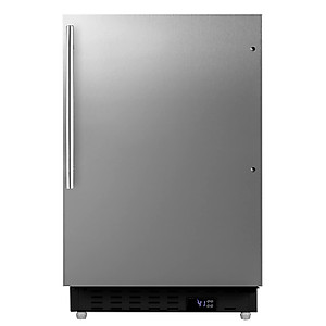 Summit Appliance ALR47BSSHV 20" Wide Built-In All-Refrigerator, ADA Compliant, Adjustable Thermostat, 3.53 cu.ft Capacity, Removable Door Racks, Temperature Alarms, Automatic Defrost