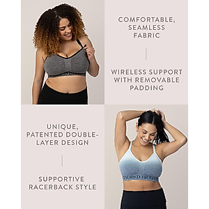 Kindred Bravely Sublime Nursing Sports Bra for Breastfeeding | Maternity Bras for Pregnancy, Nursing Bras for Breastfeeding (Grey Heather, Large)