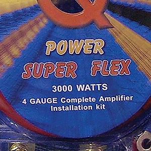 Qpower 4GAMPKIT-SFLEX Super Flex 4 Gauge 3000 Watt Amplifier Wiring Amp Kit