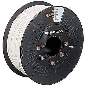 Amazon Basics PLA 3D Printer Filament, 1.75mm, White, 1 kg Spool