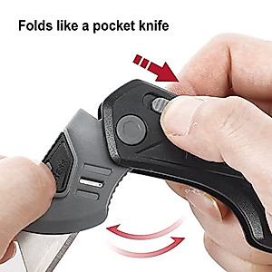 Hyper Tough PLASTIC FOLDING UTILITY KNIFE Quick-Change Blade LIGHTWEIGHT DURABLE