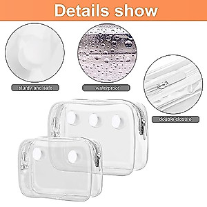 Everfunny 3 Packs Clear Bogg Beach Tote Bag with 2 Pack Insert Hooks Accessories for Bogg Bags Travel Makeup Clean Toiletry Brush Organizer Cosmetic Divider Storage Inner Pouch