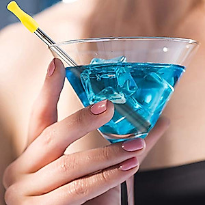 Silicone Tips for Stainless Steel Straws | Set of 8 x 6mm Multi-colored Anti-burn Safety Straw Tips and Anti Rattle Grommets | Food Grade, 8 colors, Fits Steel Straws 0.24" wide