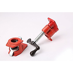 (4 Pack) 3/4" Wood Gluing Pipe Clamp Set Heavy Duty PRO Woodworking Cast Iron