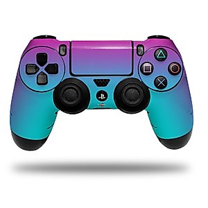WraptorSkinz Skin Compatible with Sony PS4 Dualshock Controller PlayStation 4 Original Slim and Pro Smooth Fades Neon Teal Hot Pink (Controller NOT Included)