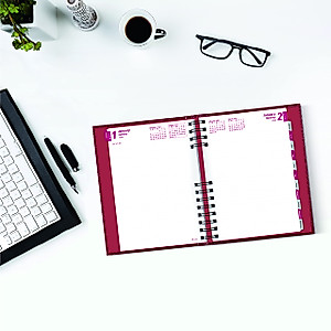 Brownline 2023 CoilPro Daily/Monthly Planner, Untimed Journal, 12 Months, January to December, Twin-Wire Binding, 8.25" x 5.75", Bright Red (CB389C.RED-23)