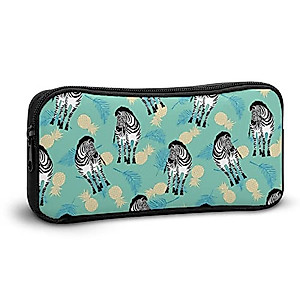 Zebra Animal Pattern Pencil Case Makeup Bag Big Capacity Pouch Organizer for Office College