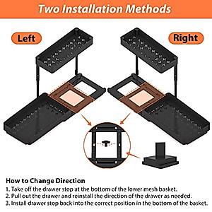 Adjustable Height Under Sink Organizers and Storage, 2 Tier Slide Out Shelf Under Cabinet Kitchen Storage with 4 Hooks, Pull Out Under Sink Organizer for Kitchen Bathroom Counter Office Pantry