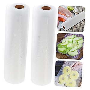 GRADENEVE 2 Rolls Vacuum Storage Bag Vacuum Sealed Storage Bags Vacuum Seal Container Vacuum Freezer Bags Food Sealer Bags Vacuum Sealer Bags for Vegetable Vacuum Saver Bags Pe Transparent