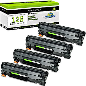 greencycle 4 PK Compatible for Canon CRG 128 C128 3500b001aa Black Laser Toner Cartridge for ImageCLASS D530 MF4570dw MF4770N D530