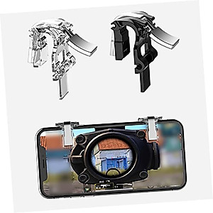 ULDIGI Black Buttons 1 Pair Artifact Fire Button S Mobile Conter for Phone Shooting Tool Chicken- Assist Eat Games Chicken Eating Metal Trigger Aim Gaming Black Game Quick Shooter Push Button