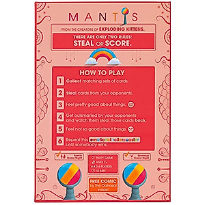 Exploding Kittens Mantis Matching Card Game 105 Cards and 1 Comic Book - Card Games for Family Game Night - Fun Adult Party Games - A Colorfully Cutthroat Card Game of Rainbows and Revenge