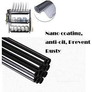 Plate Rack Draining Dish Rack Black Double Stainless Steel Dish Rack Drying Rack Utensil Holder Cutting Board Holder And Dish Drainer Pan Plate Holder