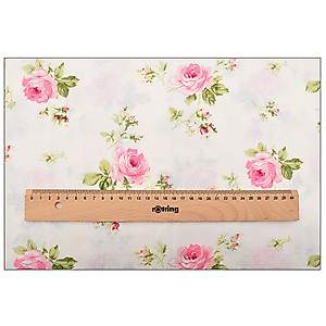 Hanjunzhao Vintage Rose Floral Plaid Fat Quarters Fabric Bundles for Quilting Sewing Crafting,18 x 22 inches