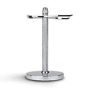 CHARMMAN Safety Razor and Shaving Brush Stand, Extra Wide Openings, Wider Base, Manly Look