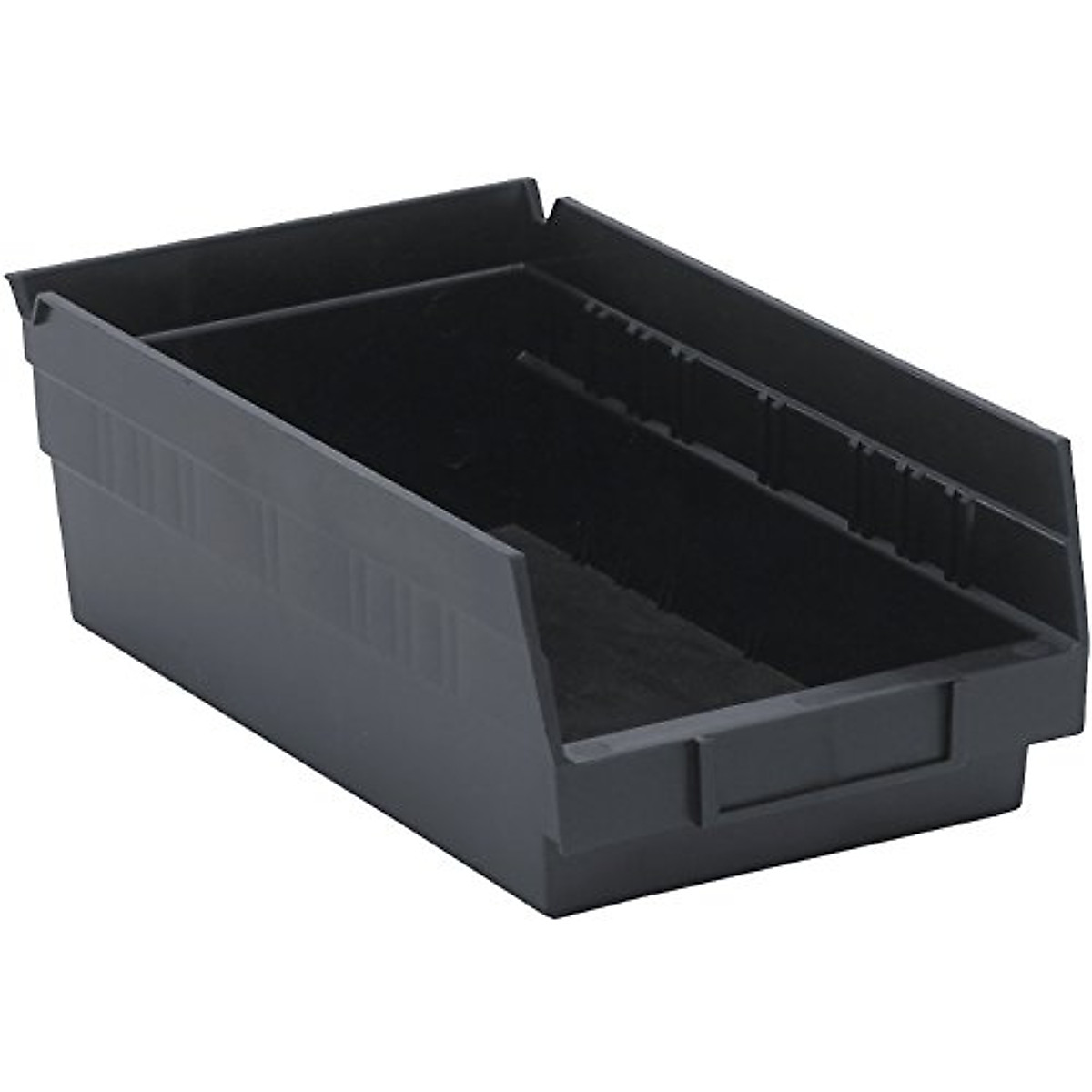 QUANTUM STORAGE SYSTEMS K-QSB102BK-10 10-Pack Plastic Shelf Bin Storage Containers, 11-5/8" x 6-5/8" x 4", Black