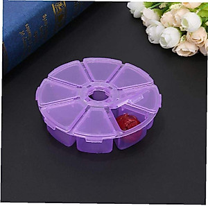 Diamond Painting Boxes Mini 8 Grids Rhinestone Gems Plastic Box Round Storage Box Case Jewelry Bead Makeup Clear Organizer