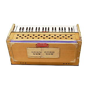 Harmonium by Maharaja Musicals, In USA, 9 Stops, 3 1/2 Octave, Double Reed, Coupler, Natural Color, Standard, Padded Bag, A440 Tuned, Musical Instrument Indian Sangeeta (PDI-AABG)