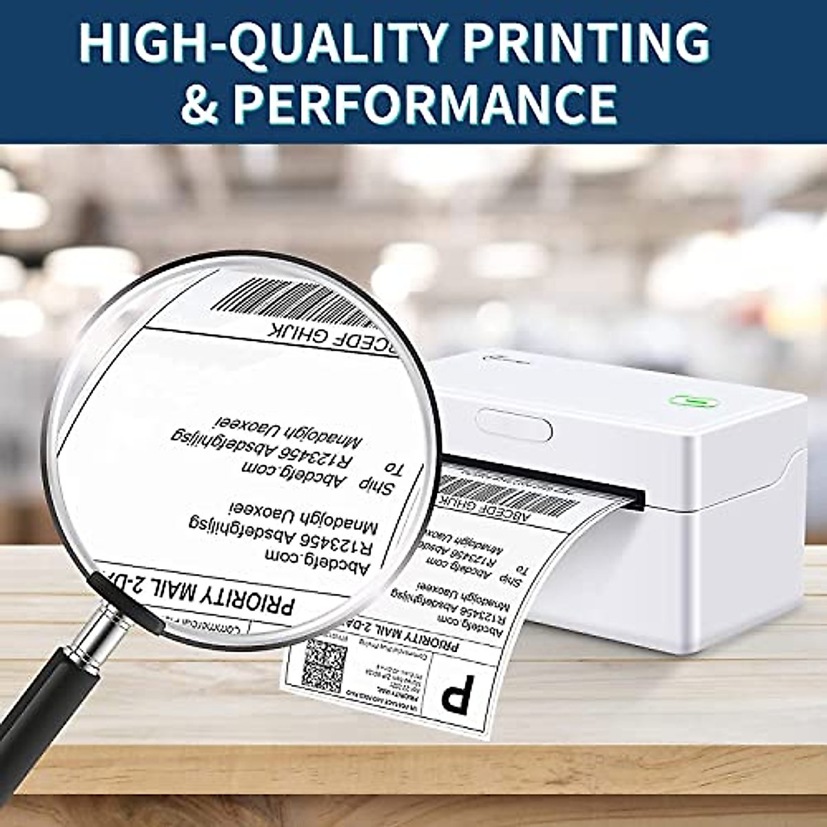 Shipping Label Printer, 180mm/s Thermal Label Printer, 4x6 USB Label Printer for Small Business Compatible with Amazon, Ebay, Shopify, Etsy, USPS, FedEx, Barcode Printer Support Windows/Mac/Linux