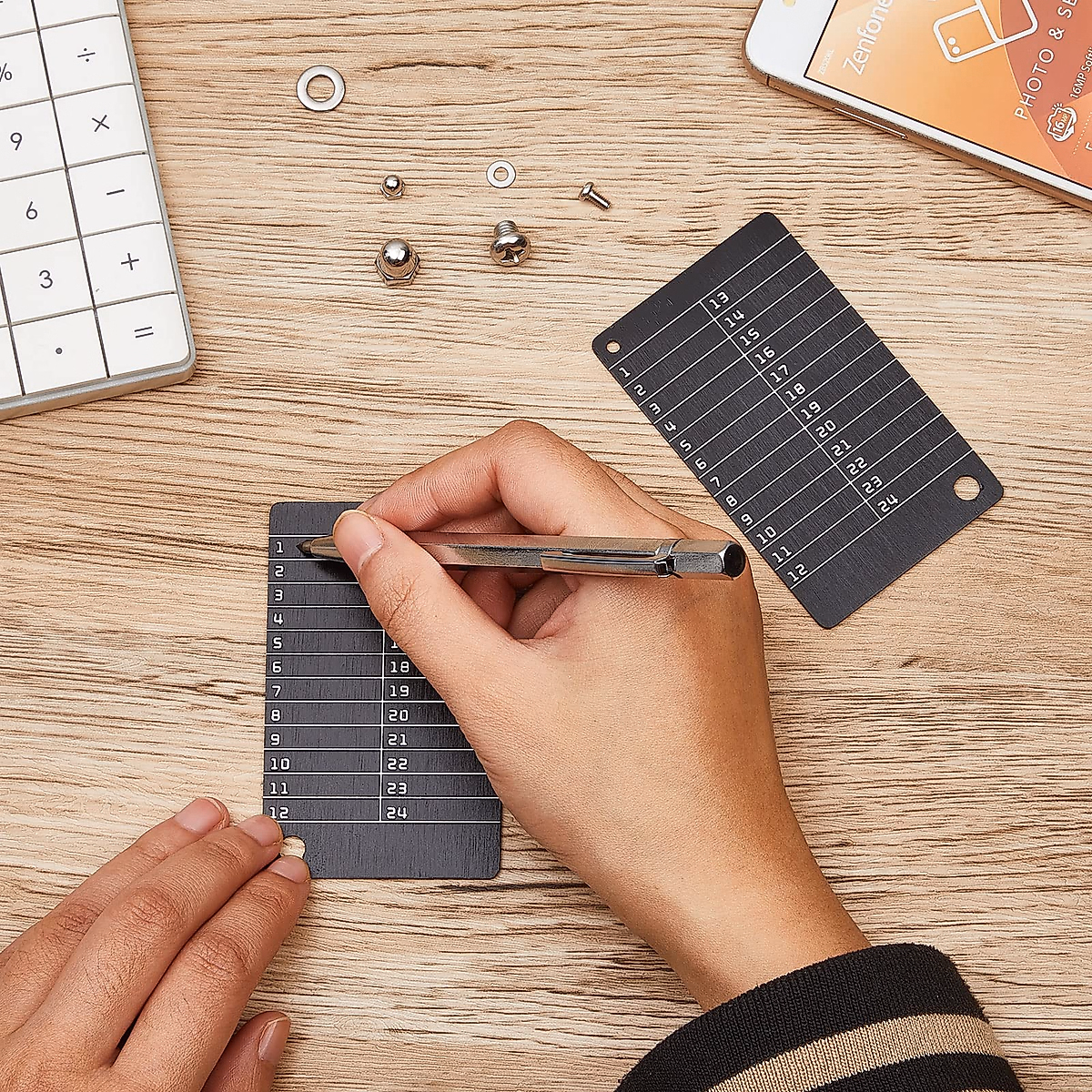 Crypto Steel Storage 2 Pieces Metal Seed Phrase Storage Stainless Steel Cryptocurrency Wallet Private Cold Storage Crypto Wallet Crypto Steel Hardware Wallet with Screws