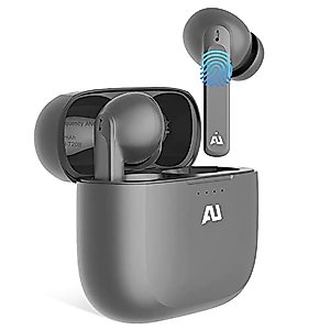 Wireless Earbuds, Active Noise Cancelling, 20 Hours Playtime, Workout Sweat Resistant, Touch Control (Gray)