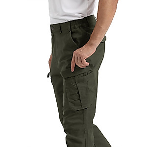 CRYSULLY Men's Cotton Tactical Trousers Outdoor Combat Hunting Safari Pants Army Green