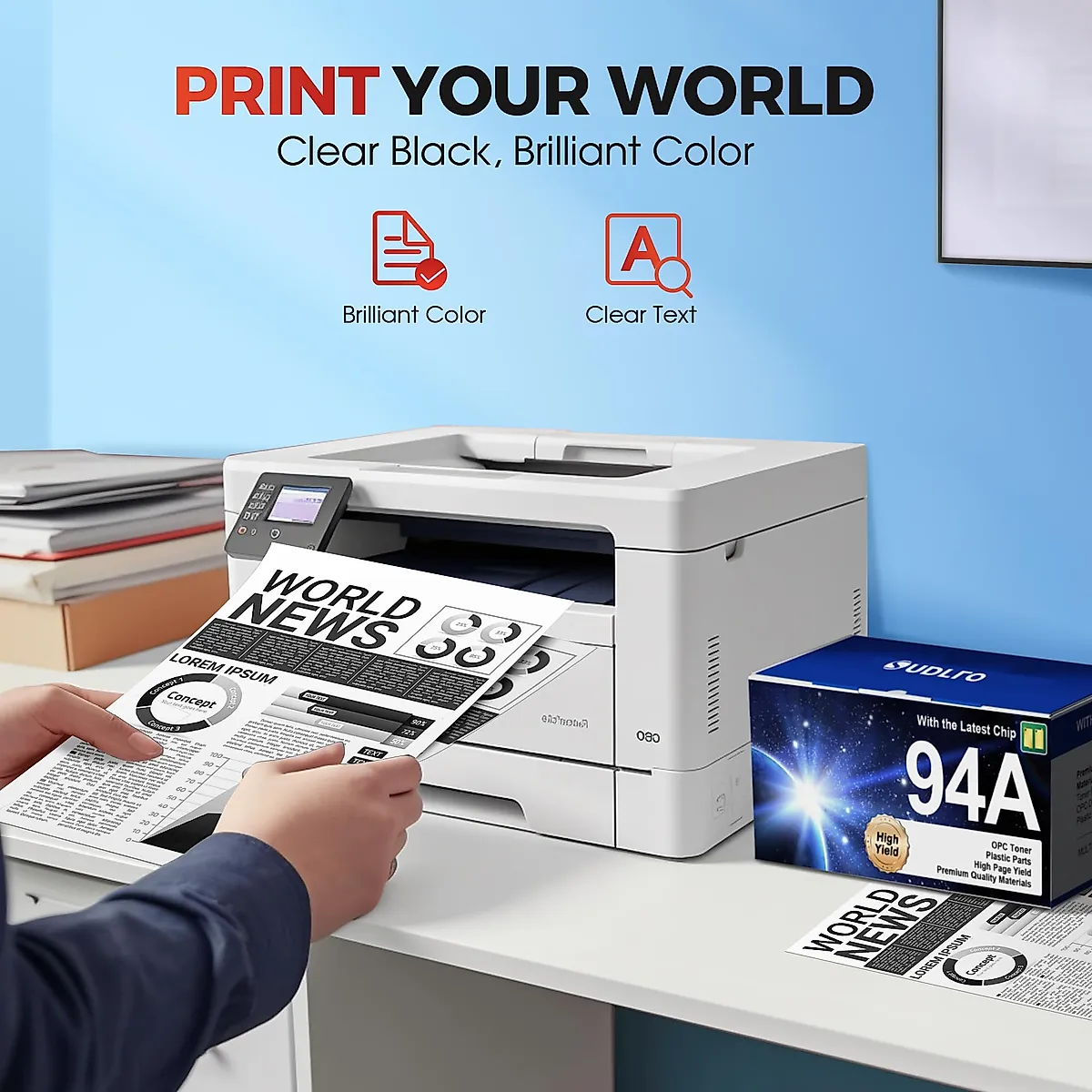 94A Toner Cartridge CF294A (with Chip) Replacement for HP 94A Toner Cartridge Black Compatible with Pro MFP M118dw M148fdw M148dw M149fdw, Pro M118 M148 M149 Printer (Black, 2-Pack)