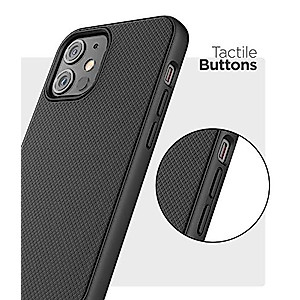 Encased Compatible with iPhone 12 Belt Clip Case (Thin Armor) Slim Grip Cover with Holster - Black
