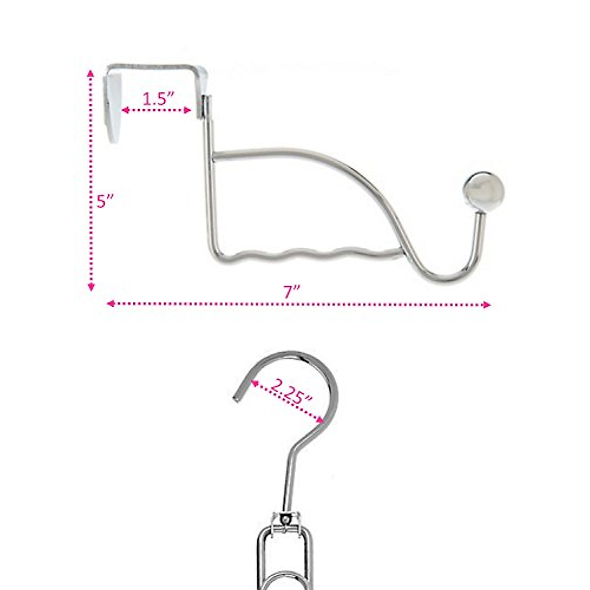 Luxury Purse Hanger Organizer for Over Door/Closet- Max Purse Storage, Handbag Holder Rotates 360, Heavy Duty Chrome Holds 50lbs; Purses, Handbags, Totes, Crossbody, Backpacks, Fanny, Belt Bags