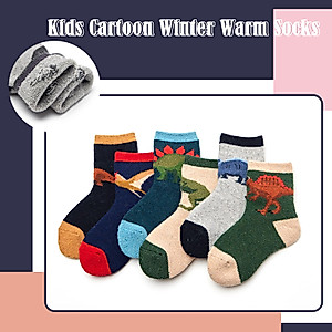 Boys Winter Wool Socks Kids Thick Warm Socks Thermal Crew Socks for Boys 6 Pairs 6-8 Years