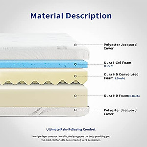 Olee Sleep Foam Mattress, Full, White/Beige