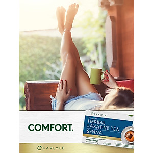 Carlyle Herbal Laxative Senna Leaf Tea | 60 Tea Bags | No Caffeine | Helps with Occasional Constipation | Vegetarian, Non-GMO & Gluten Free