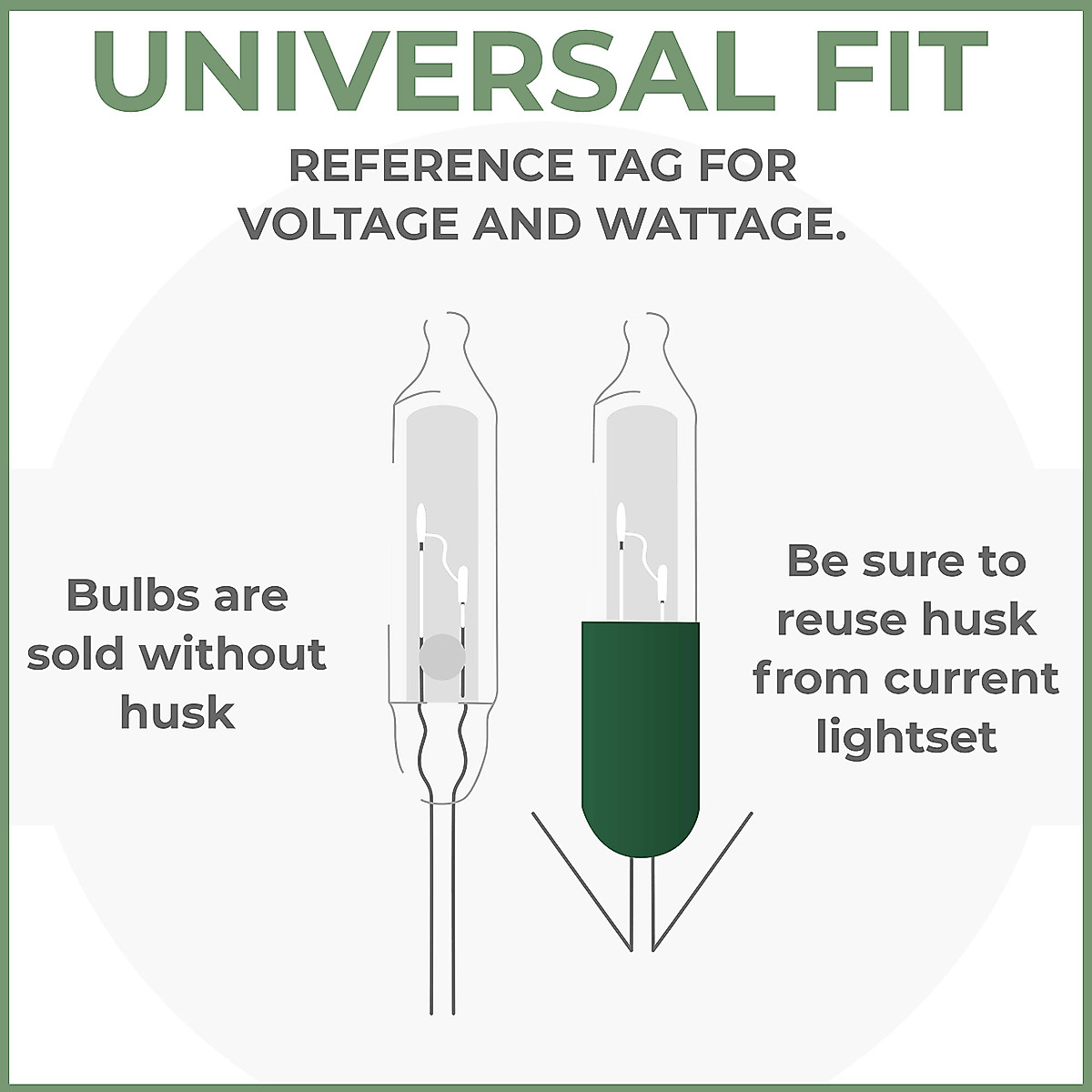 612 Vermont 2.5V Clear Mini Christmas Replacement Bulbs for Christmas Trees and Incandescent String Lights, Pinched Base, 100 Count (0.25 Watt, 100 mA)