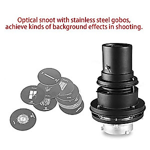 Wellmaking Bowens Mount Flash snoot conical Lens Video Artist Modelling Shape Light Studio use with Optical Lens Various Gobos Bowens Photography Accessories