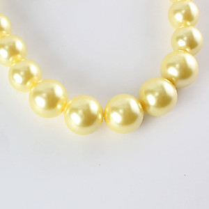KOSMOS-LI Retro Large Faux Yellow Pearl Necklace For Women