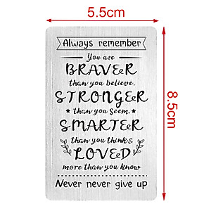 FINGERINSPIRE 3x2 Inch Wallet Insert Card for Son Daughter Friend Inspirational Gifts for Men Women Birthday Graduation Encouragement Gift for Teen Young Guys- Always Remember (Vertical)