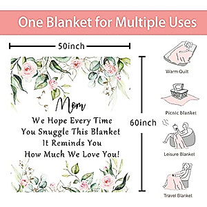 Gifts for Mom, Mother's Day Blanket Gifts for Mom from Son/Daughter, Birthday Anniversary for Mom, Soft and Cozy Flannel Throw Blanket, 50x60inch