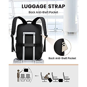 LOVEVOOK Laptop Backpack for Women & Men, Unisex 15.6 inch Waterproof Travel Backpack, Work Backpack Casual Daypack with USB Charging Port, Computer Backpack for Business Black