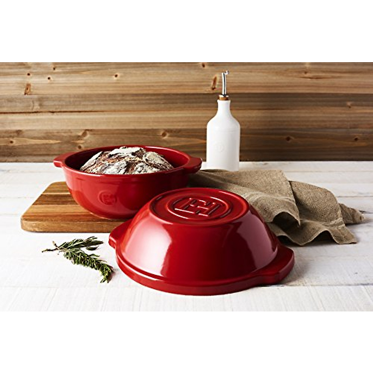 Emile Henry Ceramic Bread/Potato Cooker | Burgundy