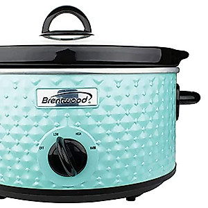 3.5-Quart Diamond-Pattern Slow Cooker (Blue)