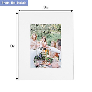 Golden State Art, Pack of 25 White Slip-in Photo Mat with Backing Board Pre-Adhesived, Includes 25 Clear Storage Bags, Cardboard Mounting Frame (8x10 for 5x7 Photos)