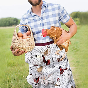 Syhood Egg Collecting Apron Egg Apron for Fresh Eggs Egg Gathering Apron Women Deep Pocket Holder for Chicken Duck Goose Egg (Adult-Unisex)