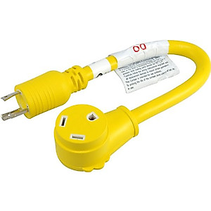 Conntek 14825 RV Generator Adapter with 30 Amp 3 Prong Locking Male Plug To RV 30 Amp Female Connector