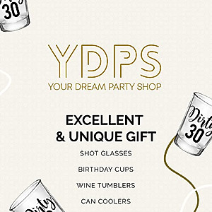 Dirty 30 Shot Glasses 30th Birthday Party Favors, Dirty Thirty Birthday Decorations for Her and Him, Reusable Drinking Cup, Set of 12 Party Favor Dirty 30 Birthday Gifts for Men or Women, 1.75 oz