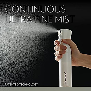 FLAIROSOL - The Original, Plant Mister Spray Bottle for Indoor and Gardens, Continuous Mist with 1,001 Uses. Trusted by Professionals. Patented Technology. 10 oz, White Bottle, Green Print