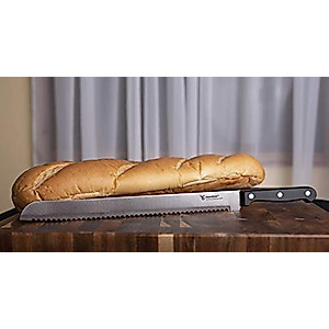 HUMBEE Chef Serrated Bread Knife For Home Kitchens Bread Knife 12 Inch Black