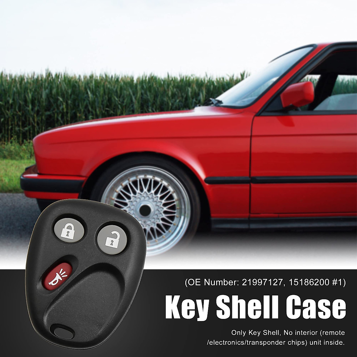 uxcell New 3 Buttons Key Shell Keyless Entry Fob Remote Control Case Replacement 21997127 for Cadillac for Chevrolet for GMC for Hummer
